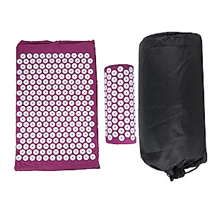 GLOGLOW Gymnasium Exercise Mats, Acupressure Mat Pillow Set Massage Yoga Pad Mat with Carry Bag()