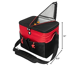 geckobrands Large Removable Hardliner Tote Cooler – Holds Up to 24 Cans or 15 Bottles, 5 Pockets/2 Neoprene, Easy Access Lid