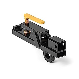 Titan Attachments Clamp-On Tractor Bucket Hitch Receiver Adapter with Chain Hook Lifting Carrying Ring, 2" Receiver Fit, 1100 LB Towing Capacity, Compatible with 2" Front Bucket Lips