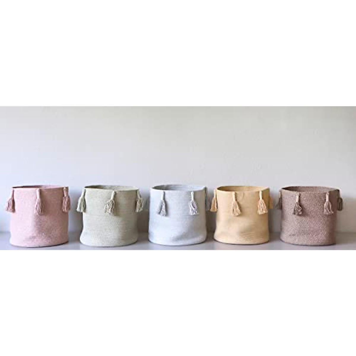 Lorena Canals Basket Woody Honey - Dk Honey, Lt Honey - Baskets - 9" x Ø 9" - 97% Cotton, 3% Other Fibres