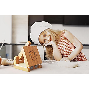 panan Wooden Tortilla Press Mexican Tortillera Presser Made from Natural Food-Grade Bamboo Wood Pataconera with Recipes eBook (Square 6")