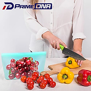 Reusable Silicone Food Storage Bags (Large 32oz = 1 Quart). These Zip Top Reusable Silicone Containers Make Great Freezer, and Oven Bags and Can Handle Extreme Temperatures. Airtight Zip Seal.