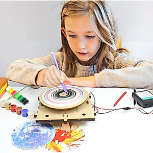 ButterflyEdufields 2in1 Spin Art Machine & Drawing Robot, DIY Spin & Paint Art Craft Kit,STEM Construction Activity Toys for Kids 6+ Years Boys Girls, Best Gift for Kids