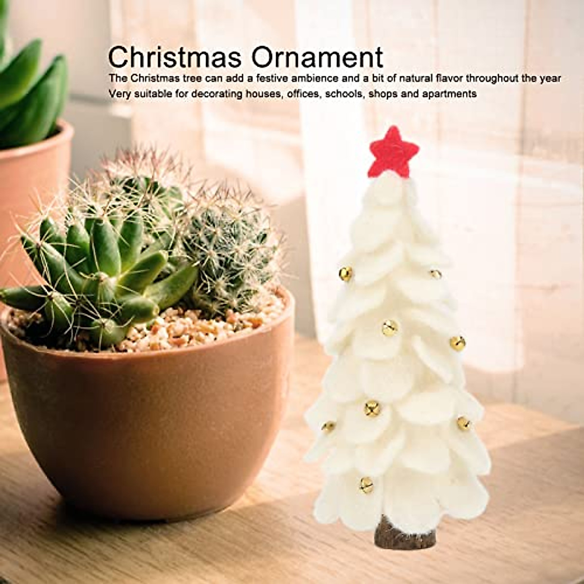 AMONIDA Wool Felt Christmas Tree Xmas Desktop Decoration Holiday Window Scene Green 2023 White Ornament Wool Felt, Log Cute Decorated for Decorative Pendants, Drops & Finials