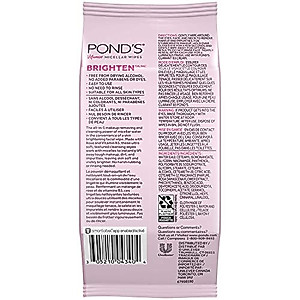 Pond's Vitamin Micellar Wipes For Dark Spots Brighten Rose Removes Waterproof Makeup 25 Wipes