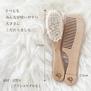 green sprouts Baby Brush & Comb Set | Gently grooms baby's hair | Made of natural wood and bristles