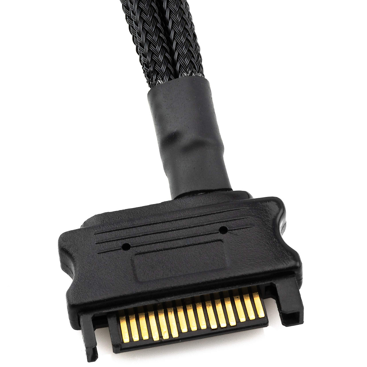 CRJ 15-Pin SATA to 3 PC Fan Power Adapter Cable - 12-inch (30cm), Black Sleeved - Power Up to Three 3-Pin & 4-Pin Computer Cooling Fans from an ATX 15-Pin SATA Power Connector (12V - Full Speed)