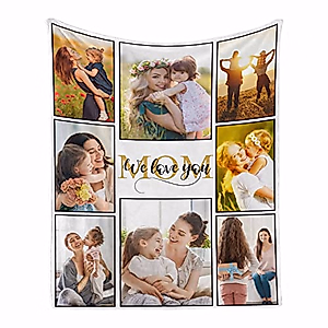 Personalized Photo Blanket for Mom Best Mom Ever Gift for Mother's Day, Customized Mother's Day Blanket 40x50 Inches