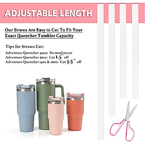 8 Straws with Cover Cap for Stanley Tumbler Replacement - Reusable Straw with Stopper Tips, Perfect for Stanley Cup with Handle H2.0, 14, 20, 30, 40oz Accessories (D_8 Clear Straws + 8 Tumbler Covers)