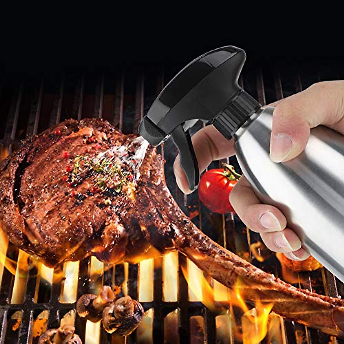 EBTOOLS Oil Sprayer for Cooking, 500ml Olive Oil Sprayer, Oil Mister, Refillable Food Grade Oil Vinegar Spritzer Sprayer Bottles for Salad, BBQ, Kitchen Baking, Roasting