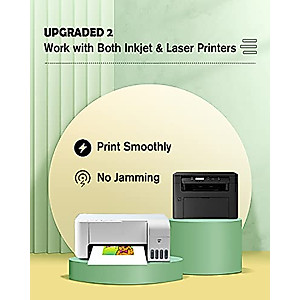 KOALA Matte Waterslide Decal Paper for INKJET & LASER Printers, No Need Spray Coating, White 8.5x11 Inch Water Slide Paper for DIY Tumbler, Mug, Nail Crafts, 5 Sheets