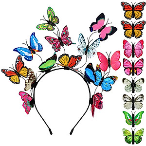 Butterfly Fascinator Hat Monarch Derby Headband Butterfly Headband for Women Halloween Tea Party (Multicolor)