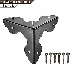 uxcell 33x33x33mm Metal Box Corner Protectors Edge Guard Black 8pcs