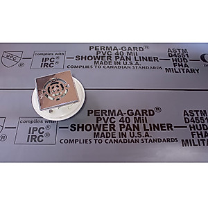 Shower Pan Liner 40 mil PVC Grey 6' x 12'