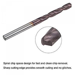 uxcell Carbide Twist Drill Bits 2.7mm, DIN K45 Tungsten Carbide AlTiSin Coated Jobber Drill Bits Straight Shank Drilling Cutter for Stainless Steel Alloy Steel