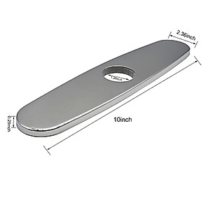 YEMCHI 10 inch Chrome Kitchen Faucet Cover, Modern Silver Stainless Steel Escutcheon Plate Tap Hole Cover Deck Plate for Kitchen Faucet 1 or 3 Hole Bathroom Sink (Chrome)