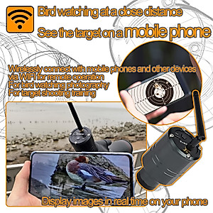 SVBONY SC001 WiFi Spotting Scope Camera Bundle with SV406P 20-60x80mm Spotting Scopes for Bird Watching Capture Photos and Video