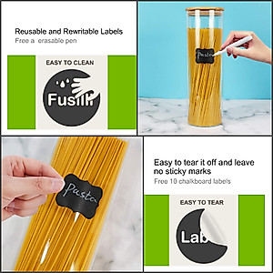 68oz Glass Jars with Bamboo Lids , Borosilicate Glass Airtight Canisters sets,Food Storage Container, Pantry Organization and Storage Jars, Kitchen Canisters Sets, Spice Jars, Flour Containers of 3