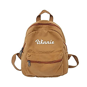 MT WORLD Personalized Vintage Backpack Small Mini Backpack Travel Canvas Backpack for Women Custom Monogram Backpack College Vintage Canvas Mini Backpack