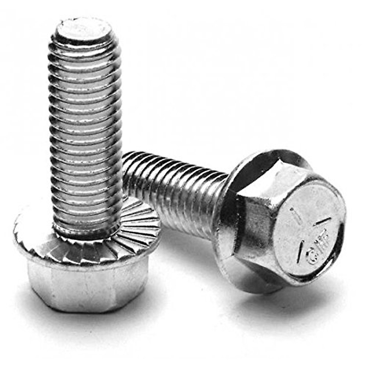 3/8-16 x 1" Serrated Hex Flange Screws/Grade 5 / Zinc (Quantity: 100 pcs)