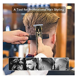 T Blade Trimmer for Men Hair Clippers Professional Grooming Trimmer Kit for Men Beard Hair Trimmers Zero Gapped Cordless USB Rechargeable LED Display (Gold-1)