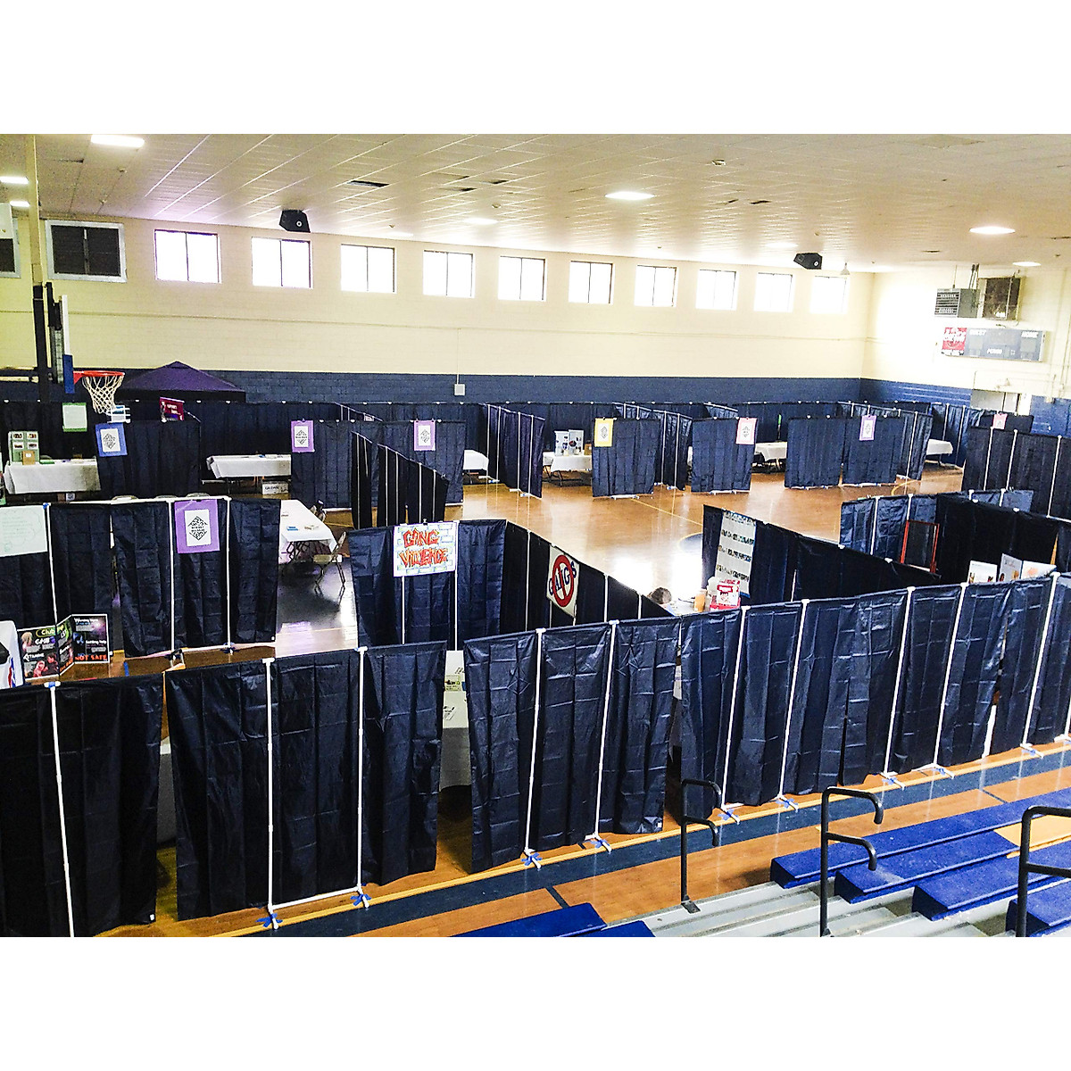 Portable Room Divider | Privacy Screen | Room Divider for Education, Clinics, Biometric Screenings, Health Screenings and Travel | No Tools Required | Dark Blue