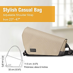 Fintie Crossbody Bag Sling Pack, Anti-theft Running Pouch Phone Purse Casual Daypack Travel Wallet for Men Women, Beige