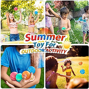 ZUPIIY Reusable Water Balloons, Summer Water Toys, Outdoor Toys, Pool Toys, Self-Sealing Water Bomb for Kids Adults, Silicone Water Ball Easy Quick Fill, Fun Splash Water Bomb Party Supplies(12 PCS)