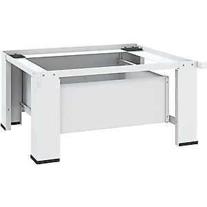 vidaXL Heavy-Duty Steel Washing Machine Pedestal with Storage Drawer - White, Suitable for All Standard Washing Machines and Dryers, Non-Slip and Scratch Protection Design