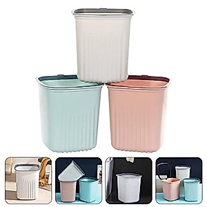 Zerodeko Bathroom Trash 3Pcs Small Trash Can Plastic Waste Basket Garbage Container Bin Recycling Bin Rubbish Bucket Food Scrap Container Compost Bin Pail for Bedroom Bathroom Kitchen Office Trashcan