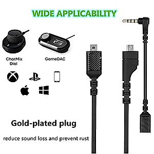 Saipomor Arctis7 Headphones Replacement Cable Arctis Audio Cord Compatible with SteelSeries Arctis 3 Arctis 5 Arctis Pro Wireless Gaming Headsets and 3.5MM Female Adapter Cord