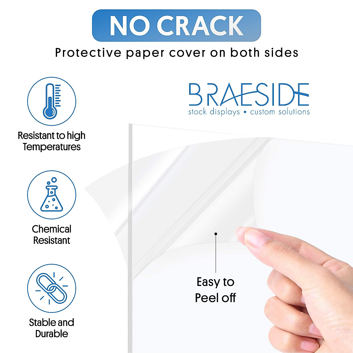 DisplayBug Plexiglass Sheets Pack of 10 Durable PET Panels for Poster & Picture Frames, Arts & Crafts Plastic Sheeting Protective Sheet Barrier Made in USA (10, 5X7)