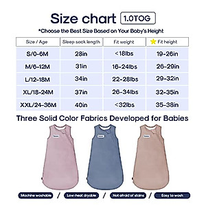 Domiamia Baby Sleep Sack 1.0 TOG | Minimalist Style | All Seasons | for 6-12 Months Boys & Girls | Dual Zipper, Neckline Protection, Soft, Breathable Fabric, Easy Diaper Changes, Spacious Leg Room