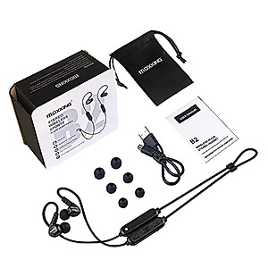 Wireless Sport Earphones IPX6 Waterproof,Noise Cancelling Bluetooth Headphones for Running and Workout, Wireless Earbuds for Small Ears Deep Bass and HD Stereo (Black)