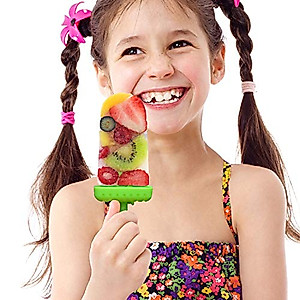 Popsicles Molds with Sticks 6 Individual Pieces BPA Free Popsicle Holders for Kids Reusable Plastic Ice Pop Mold with Silicone Funnel and Cleaning Brush by Mamasicles