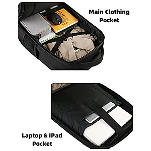 MATEIN Wheeled Backpack, 18 inch Laptop Backpack with Wheels for College, Rolling Travel Backpack, Carryon Trolley Luggage Suitcase Compact Business Computer Bag for Men Women, Black