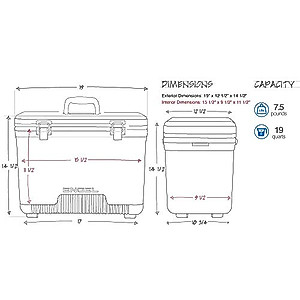 Engel 30qt Live Bait Cooler Box with 2nd Gen 2-Speed Portable Aerator Pump and 4 x Fishing Rod Holder Attachments. Fishing Bait Station and Minnow Bucket in LBC30-RH in White