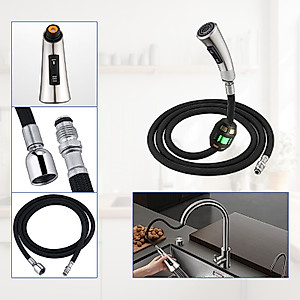 K-1219935-BC/K-1304674-BC Hose Kit for Kohler Pull Down Hose Replacement, 68 Inches Pull-Out Kitchen Faucet Hose Replacemnet Part, Spray Hose Replacement Hose Kit (Brushed Nickel)