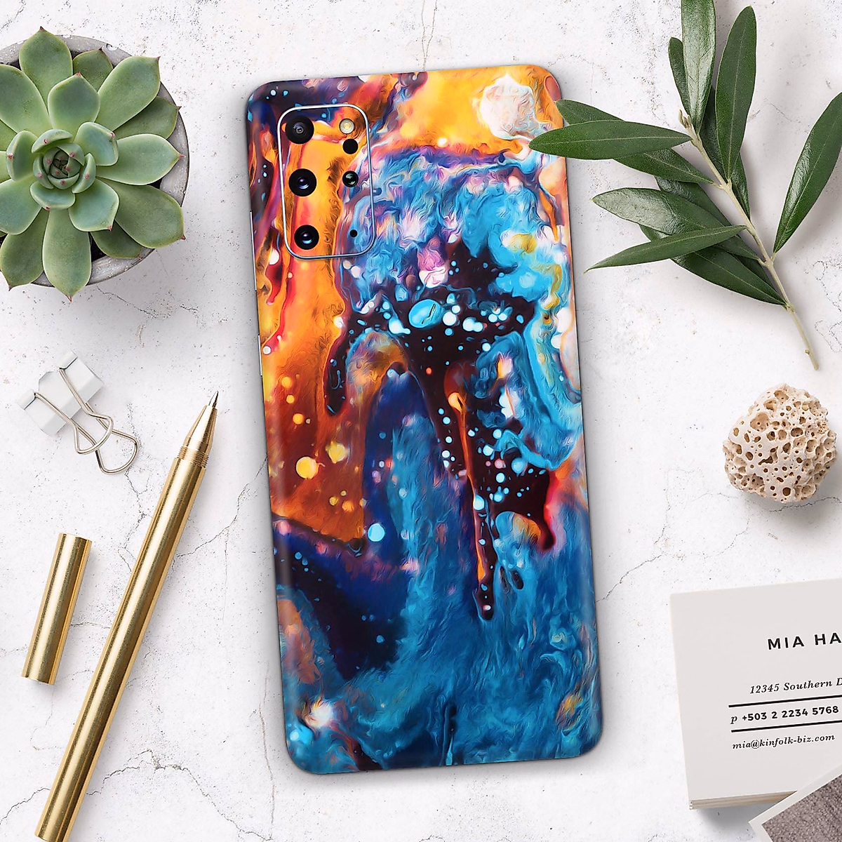 DesignSkinz Blurred Abstract Flow V12 Protective Vinyl Decal Wrap Skin Cover Compatible with The Samsung Galaxy S20 (Screen Trim & Back Glass Skin)