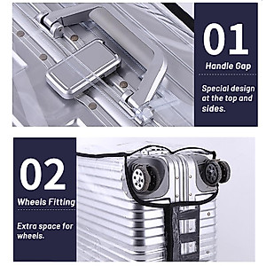 Clear Suitcase Cover - 20 22 24 26 28 30 Inch Suitcase Covers - PVC Waterproof Luggage Cover - Top and Side Handle Gap Suitcase Protector (22 Inch)