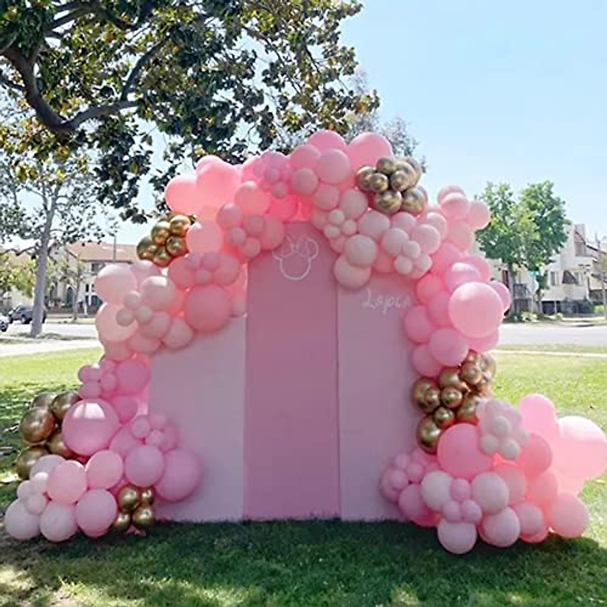 116Pcs Pink Gold Balloons Garland Arch Kit,Double-Stuffed Macaron Pink Balloon & Gold Confetti with 4D Globos Foil Balloons for Baby Shower Girls Birthday Party Wedding Bridal Decor