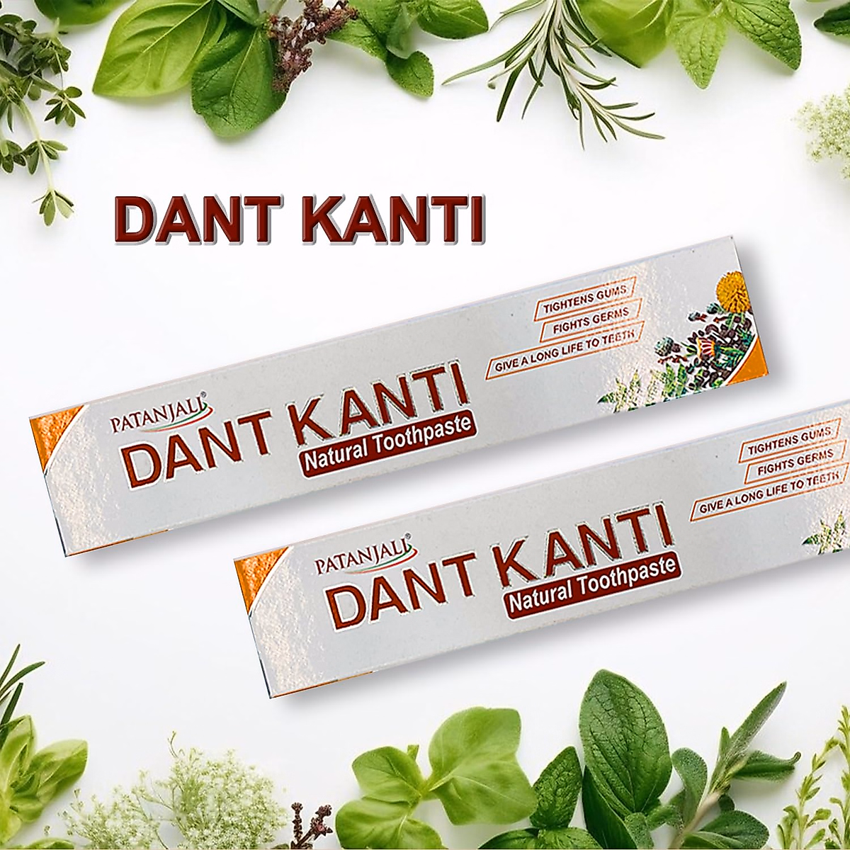 Patanjali Dant Kanti Natural Toothpaste 100gm / 3.38 fl oz - (Pack of 10)