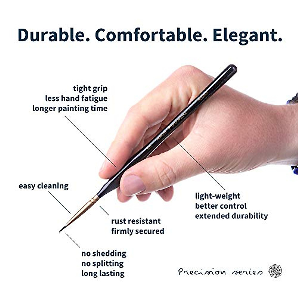 ARTEGRIA Detail Paint Brush Set - 17 Miniature Paint Brushes with Fine Tips Ergonomic Handles Dagger Brush for Small Scale Models Warhammer 40k DnD Paint by Numbers for Adults - Acrylic Watercolor Oil