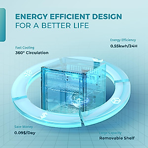 EUHOMY 1.7 Cu.Ft Mini Fridge with Freezer, Reversible Single Door Compact Refrigerator, Adjustable Thermostat, Energy Saving, Mini Fridge for Bedroom, Office, Dorm, Black