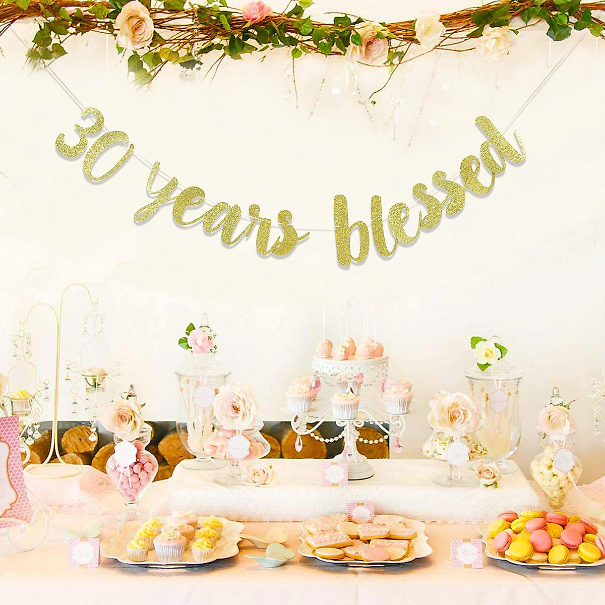 30 Years Blessed Banner - 30th Birthday Banner,30th Birthday Banner Party Decorations,30th Anniversary Banner,30 Birthday Banner Sign
