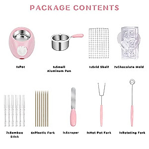 Outamateur Melting Fondue Set,MINI Electric Chocolate Melting Pot,Chocolate Fondue Fountain,Warmer Machine for Milk Chocolate,Cheese,Butter,Candy