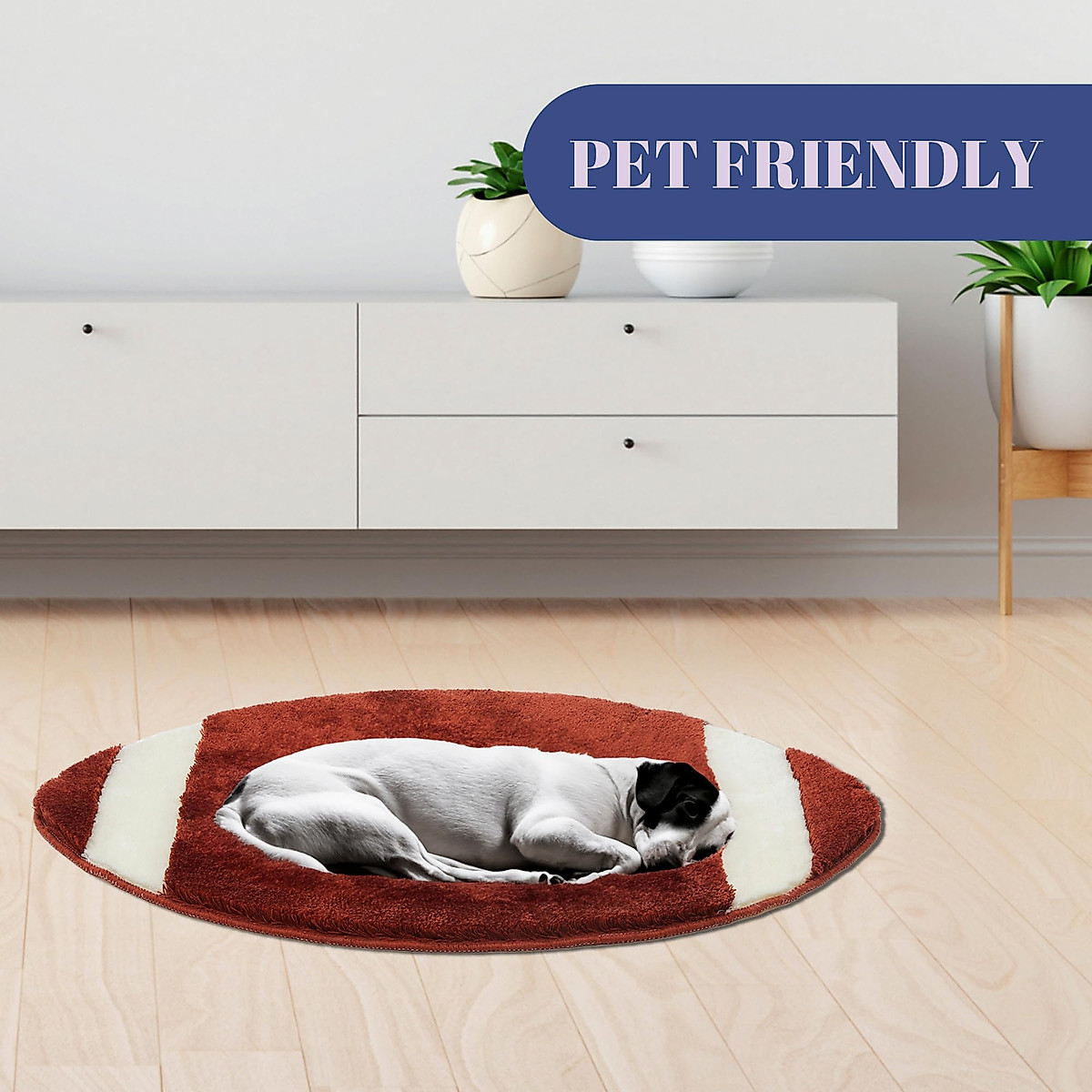 Beyond Deco Hand Tufted American Football Area Rugs 45" W X 29" L - Unique Machine Washable Perfect for Bathroom, Bedroom, Kitchen, Living Room - Non Slip Aesthetic Home Decor