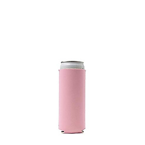Snertz 8 Pack Slim Pink Blank DIY Sublimation Durable, Foldable , Insulated Neoprene Skinny Beer , Seltzer Can Holder Cooler Sleeve Coolies Fits 12 Oz Cans