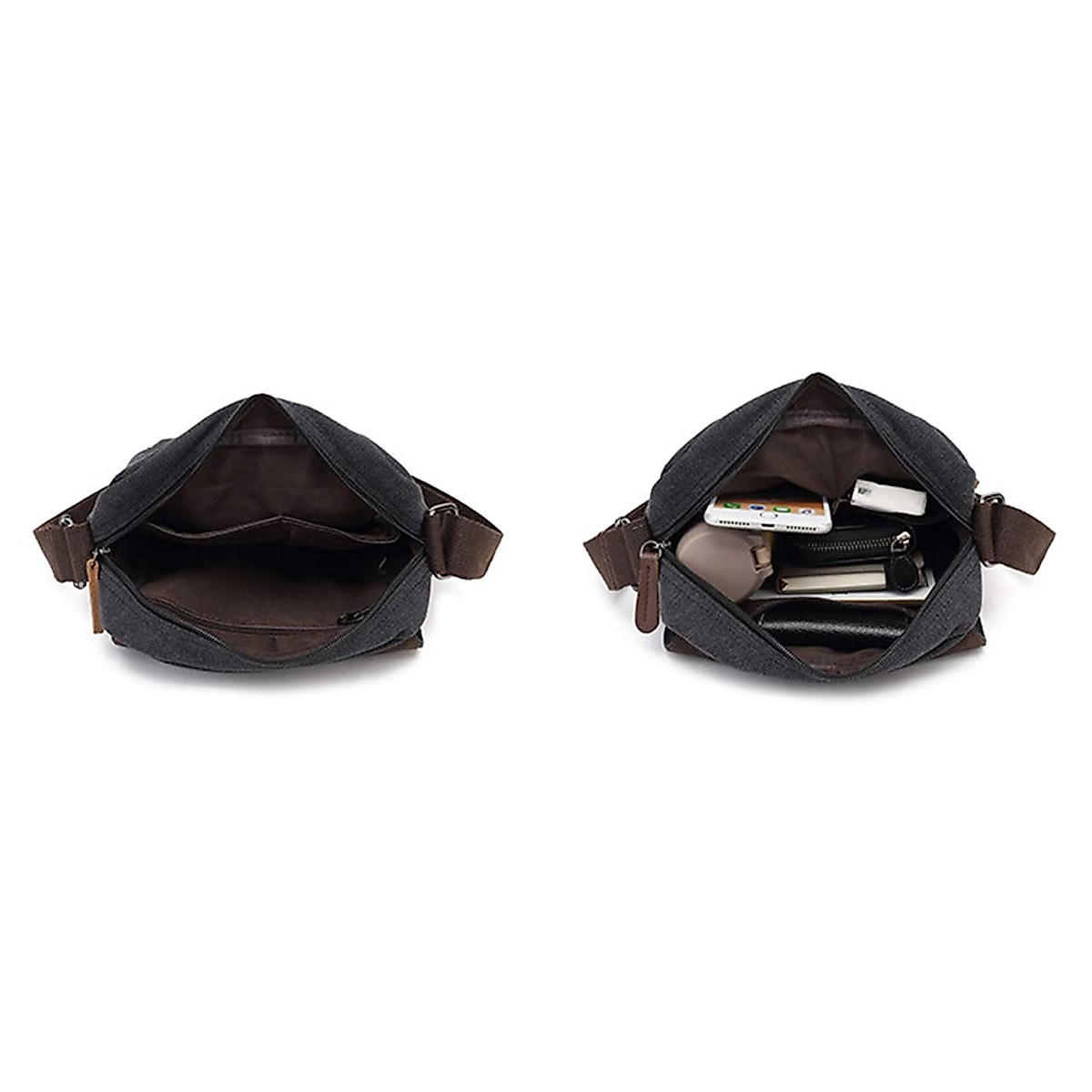 Sechunk Middle Vintage Canvas Messenger Cross body bag Shoulder bag (Green, middle)