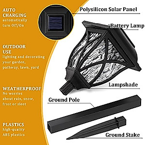 GIGALUMI Solar Outdoor Lights, 6 Pack LED Solar Lights Outdoor Waterproof, Decorative Solar Pathway Lights for Yard, Patio, Landscape, Walkway (Warm White)